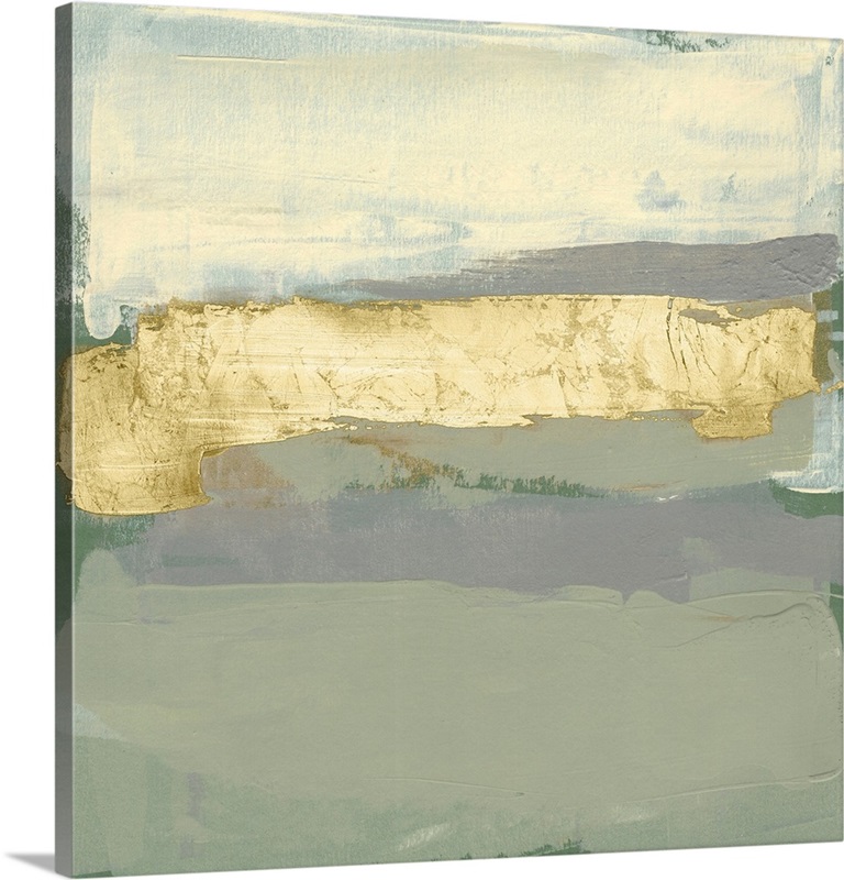 Sage & Gold Swipe I | Great Big Canvas