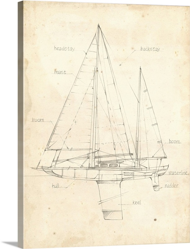 Sailboat Blueprint IV | Great Big Canvas