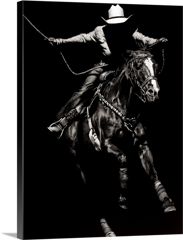 Scratchboard Rodeo III | Great Big Canvas