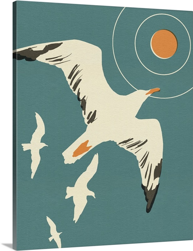 Seagull Block Print II | Great Big Canvas