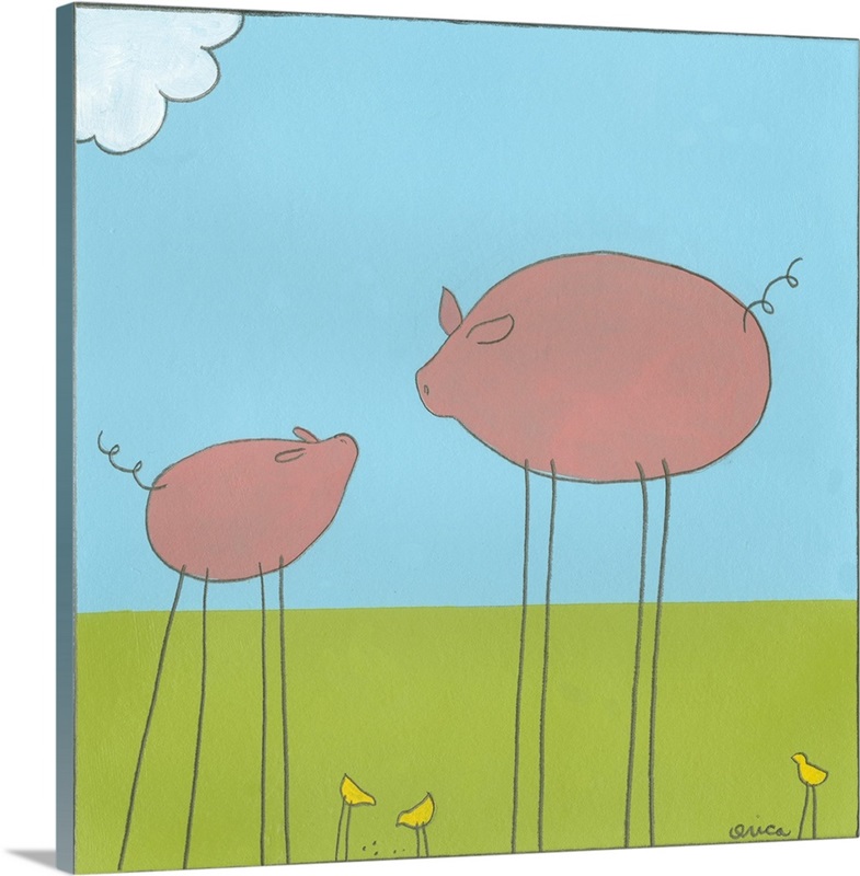 Stick-leg Pig II | Great Big Canvas