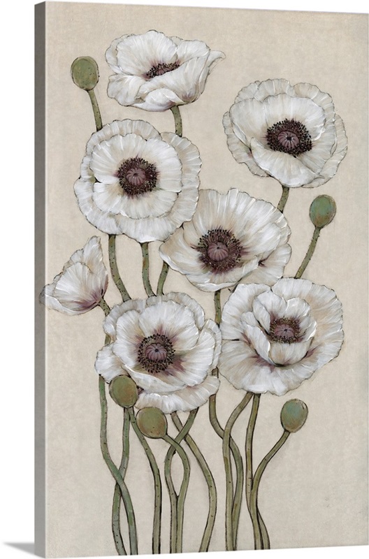 Tall White Poppies II | Great Big Canvas
