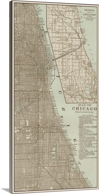 Tinted Map of Chicago | Great Big Canvas