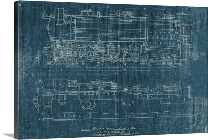 Train Blueprint I | Great Big Canvas
