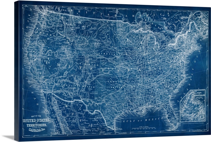 US Map Blueprint | Great Big Canvas