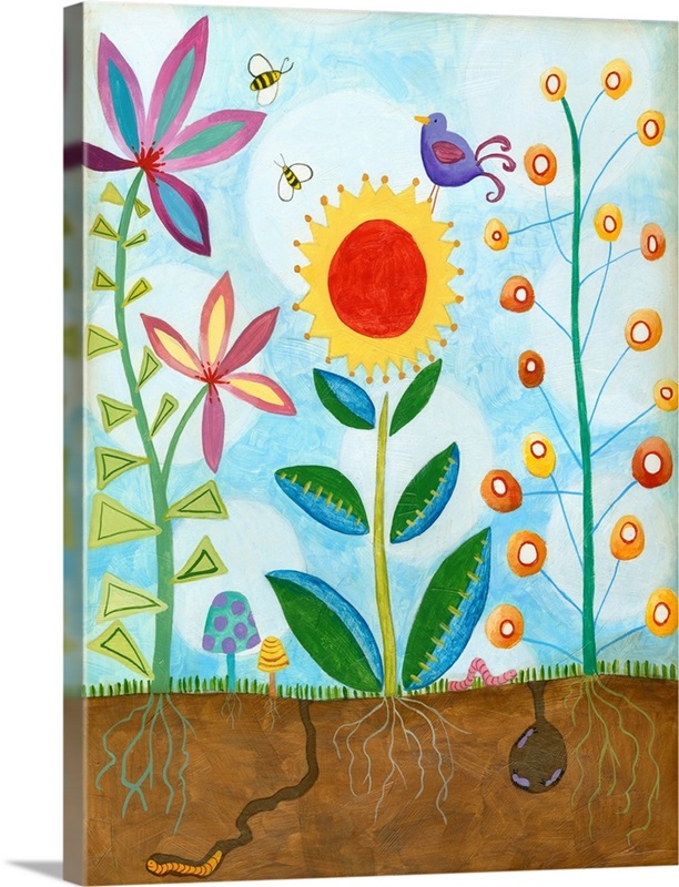 Whimsical Flower Garden II | Great Big Canvas