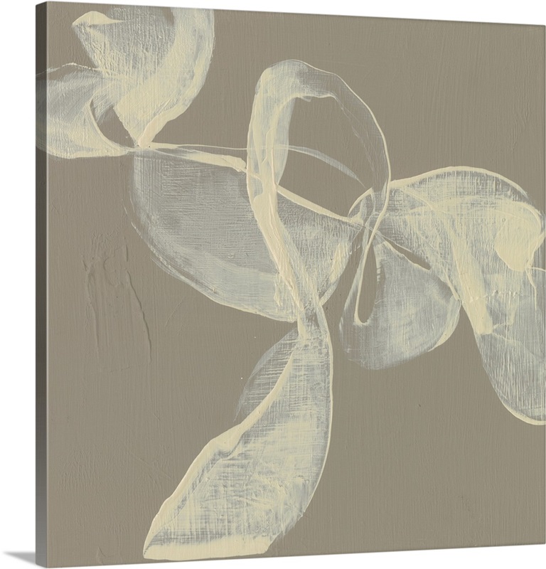 White Ribbon On Beige I | Great Big Canvas