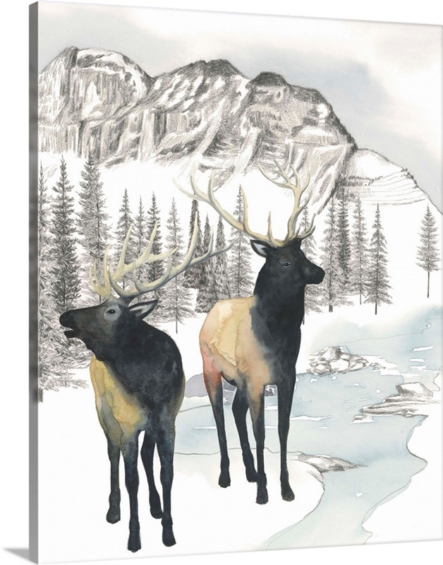 Winter Elk II | Great Big Canvas