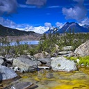 Aerial of Rohn Glacier flowing into Nizina Glacier Wrangell St. Elias ...