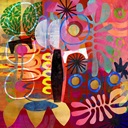 Tribal Abstract Blue Wall Art, Canvas Prints, Framed Prints, Wall Peels ...