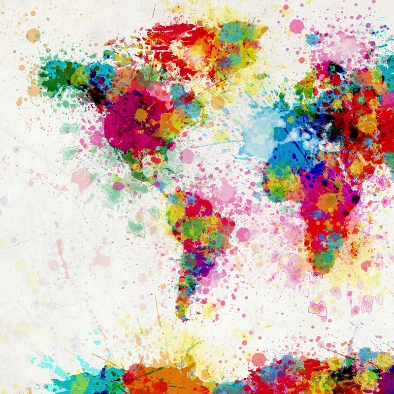 World Map made up of country names Wall Art, Canvas Prints, Framed ...