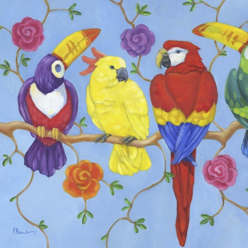 Tropical Birds Wall Art & Canvas Prints | Tropical Birds Panoramic ...