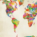 World Map - Color, Modern Text Wall Art, Canvas Prints, Framed Prints ...